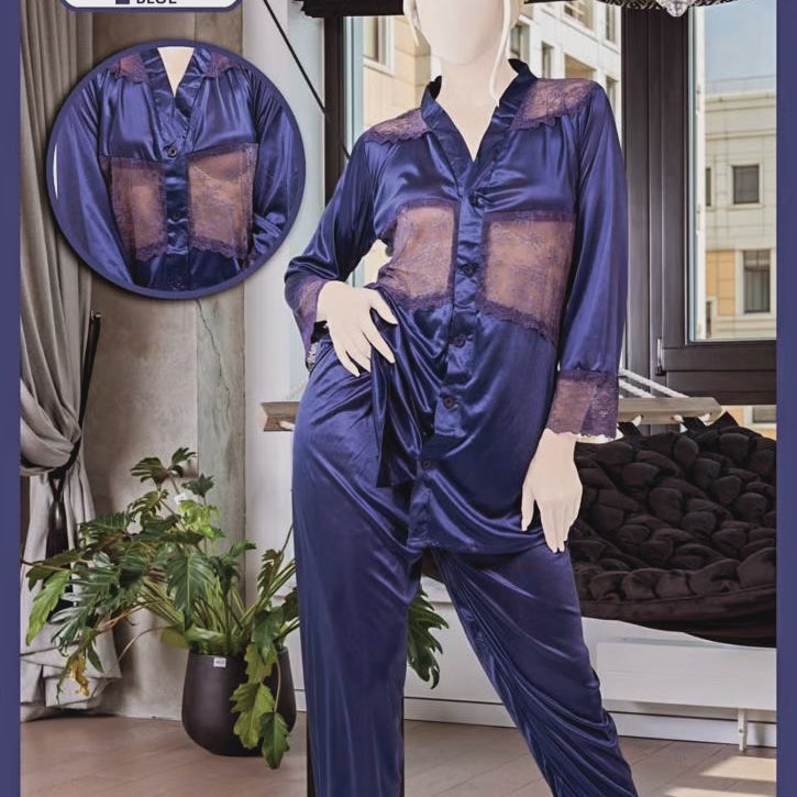 Two Hearts 2 piece silk Front Open suit – Mighty Nighties